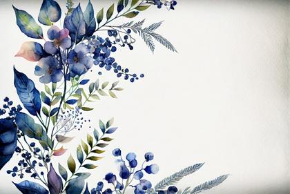 Free Download Watercolor Indigo Flower Card Background Image