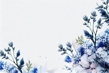 Free Download Watercolor Indigo Flower Card Background