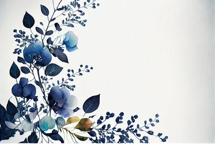 Free Download Watercolor Indigo Flower Card Background