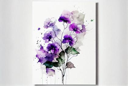Free Download Watercolor Violet Flower Background Image