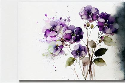 Free Download Watercolor Violet Flower Background