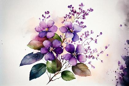 Free Download Watercolor Violet Flower Background