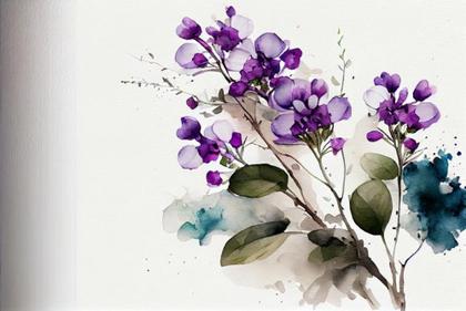 Free Download Watercolor Violet Flower Background