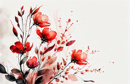 Free Download Watercolor Red Flower Background Image