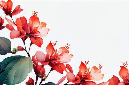 Free Download Watercolor Red Flower Card Background