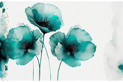 Free Download Watercolor Turquoise Flower Background
