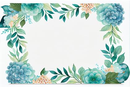 Free Download Watercolor Turquoise Flower Card Background Image