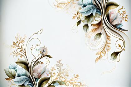 Free Download White Floral Card Background