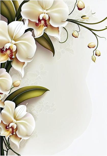 Free Download White Orchid Flower Card Background Image