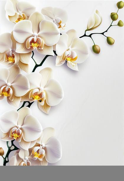 Free Download White Orchid Flower Card Background
