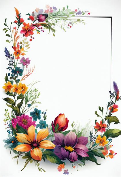 Free Download Colorful Flower Frame