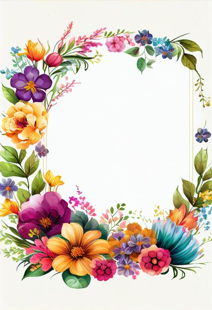 Free Download Colorful Flower Frame Design