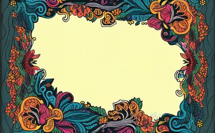 Free Download Hand Drawn Colorful Flower Frame