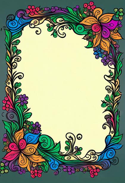 Free Download Hand Drawn Colorful Flower Frame