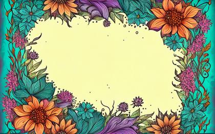 Free Download Hand Drawn Colorful Flower Frame Image