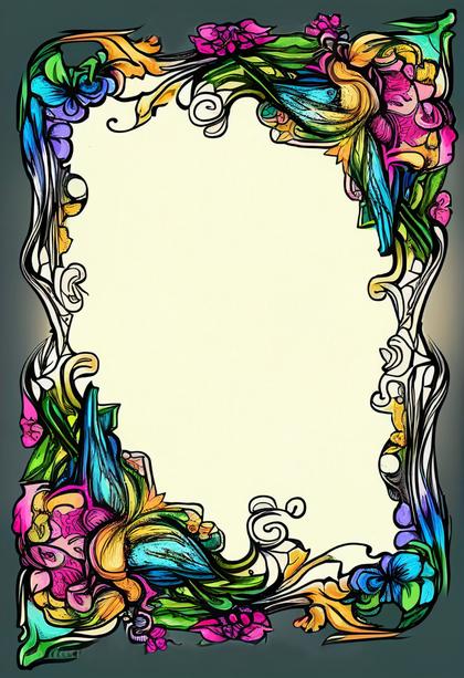 Free Download Hand Drawn Colorful Flower Frame