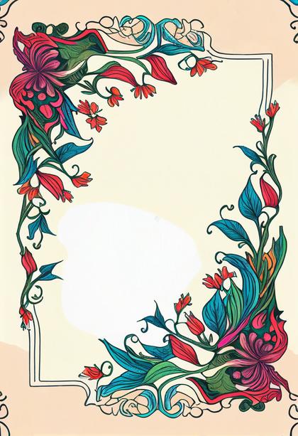 Free Download Hand Drawn Colorful Flower Frame