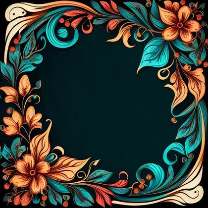 Free Download Hand Drawn Colorful Flower Frame