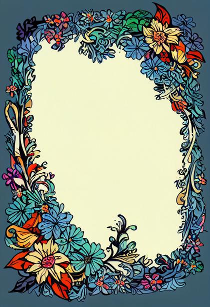 Free Download Hand Drawn Colorful Flower Frame