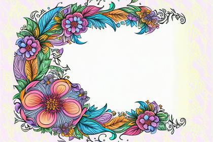Free Download Hand Drawn Colorful Flower Frame Design