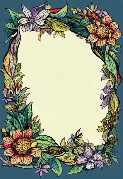 Free Download Hand Drawn Colorful Flower Frame Design