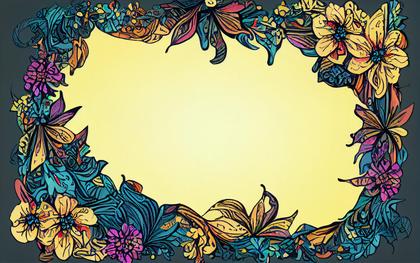 Free Download Hand Drawn Colorful Flower Frame Design