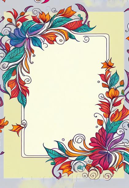 Free Download Hand Drawn Colorful Flower Frame