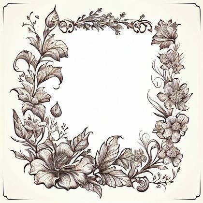 Free Download Hand Drawn Decorative Flower Frame