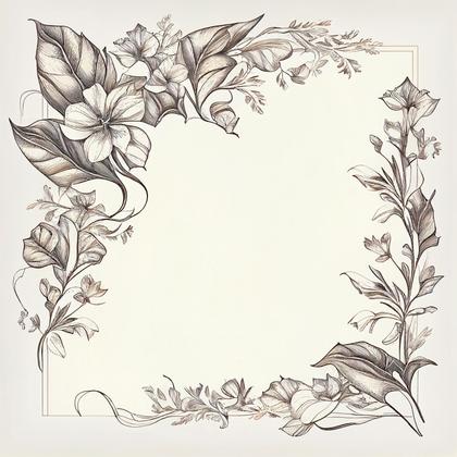 Free Download Hand Drawn Decorative Flower Frame