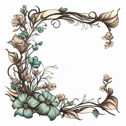 Free Download Hand Drawn Decorative Flower Frame