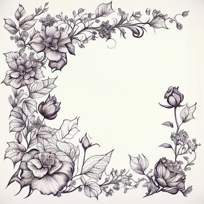 Free Download Hand Drawn Decorative Flower Frame