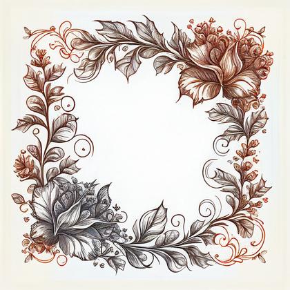 Free Download Hand Drawn Decorative Flower Frame