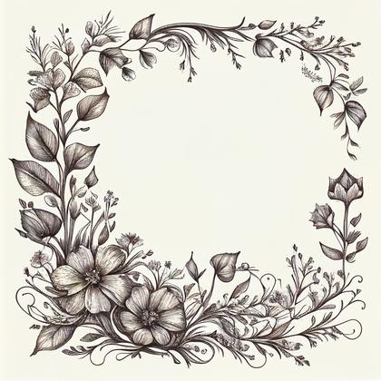 Free Download Hand Drawn Decorative Flower Frame