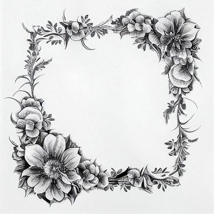 Free Download Hand Drawn Flower Frame Design
