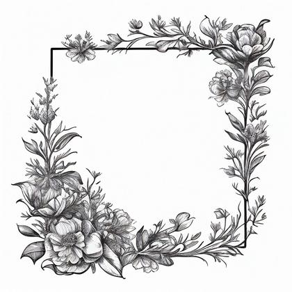 Free Download Hand Drawn Flower Frame Design