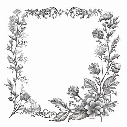 Free Download Hand Drawn Flower Frame Design