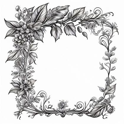 Free Download Hand Drawn Flower Frame Design