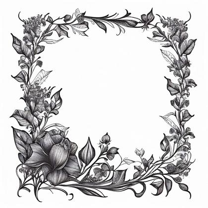 Free Download Hand Drawn Flower Frame Design