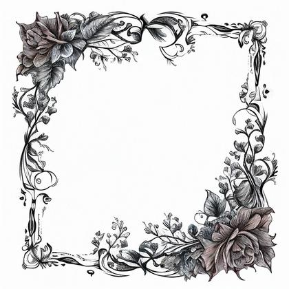 Free Download Hand Drawn Flower Frame Design