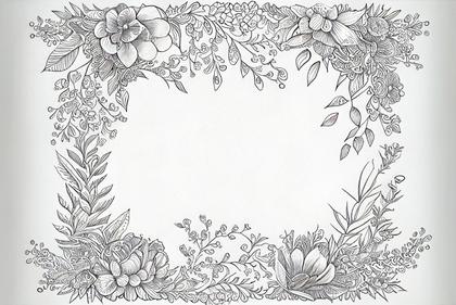 Free Download Hand Drawn Flower Frame Design