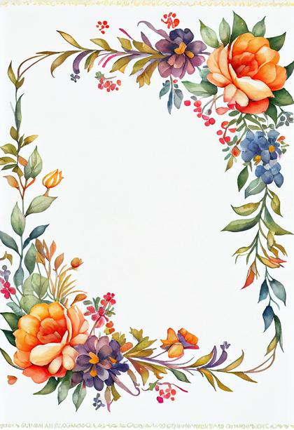 Free Download Watercolor Flower Frame
