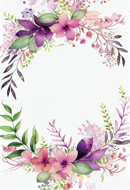 Free Download Watercolor Flower Frame Image