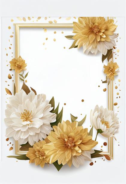 Free Download Gold Flower Frame
