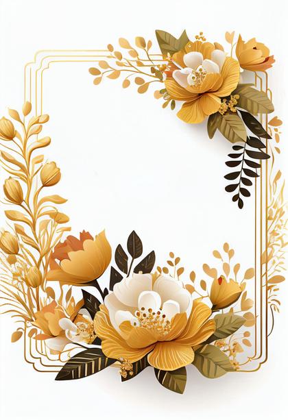 Free Download Gold Flower Frame