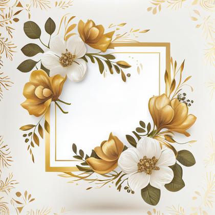 Free Download Gold Flower Frame Image