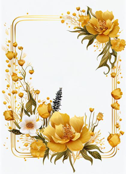 Free Download Gold Flower Frame Image