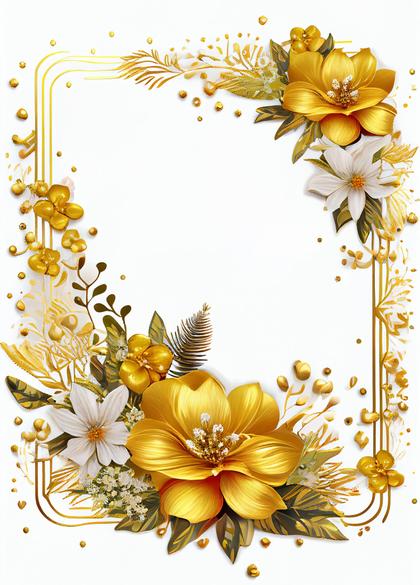 Free Download Gold Flower Frame