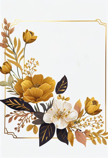 Free Download Gold Flower Frame Image