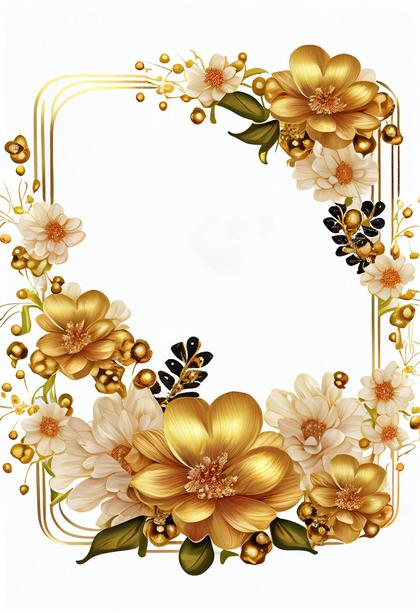 Free Download Gold Flower Frame