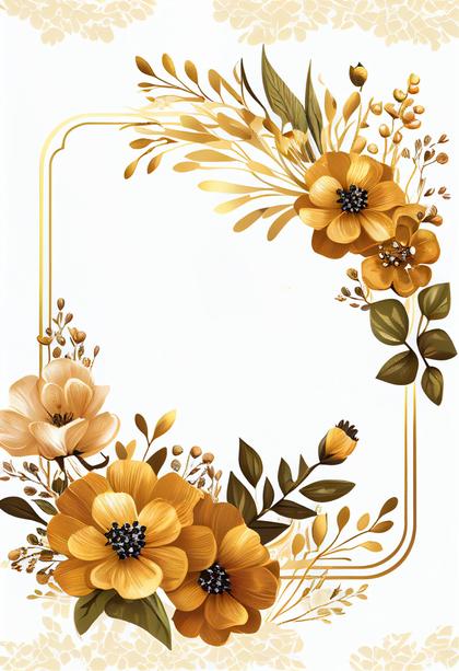 Free Download Gold Flower Frame